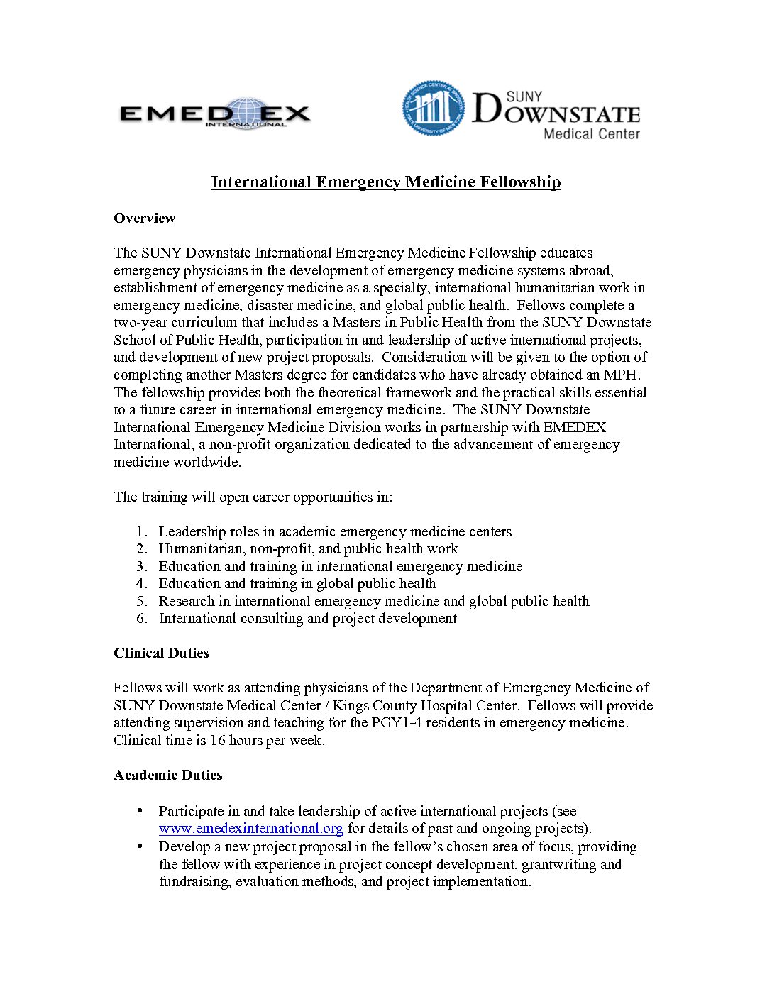 International EM Fellowship PDF - Kings County Hospital | SUNY Downstate